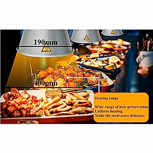 Food Warmer Lamp Food Heat Lamp with Bulb 250W Commercial Food Service Heat Lamps Catering190mm Food Heating Lamp Restaurant Hanging Chandelier (Green Bronze)