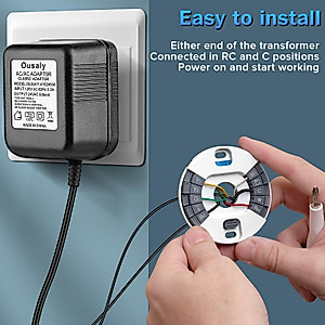 Ousaly Doorbell Power Adapter, 24V Transformer Compatible with Ring Doorbell,Video Doorbell,Nest, Ecobee, Sensi and Honeywell Thermostats, 24 Volt 500mA C-Wired AC Plug in Cord,C Wire Adapter 16.4FT…