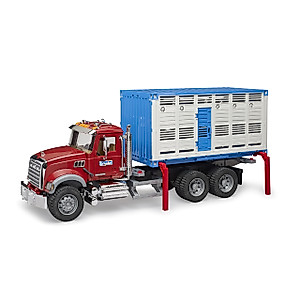 Bruder 02830 Mack Granite Cattle Transportation Truck with 1 Cattle