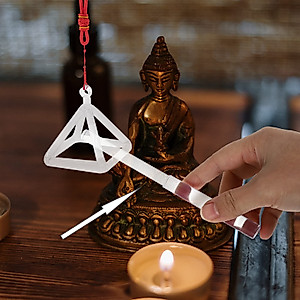Vaguelly Singing Mallet Crystal Singing Pyramid Striker Crystal Singing Striker Meditation Pyramid Stick Percussion Instrument Mallet for Prayer Yoga Meditation