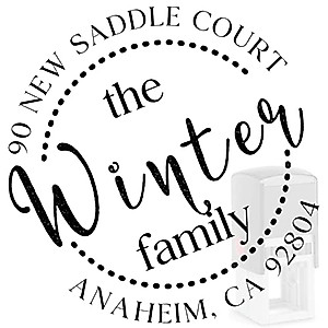 Custom Address Stamp Self-Inking Monogram Address Stamp Personalized Address Stamp 10+ Designs! (Round 6)