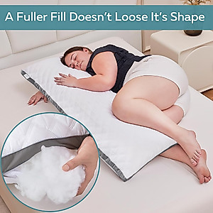 Oubonun Premium Adjustable Loft Quilted Body Pillows - Firm and Fluffy - Quality Plush - Down Alternative - Head Support Pillow - 21"x54"