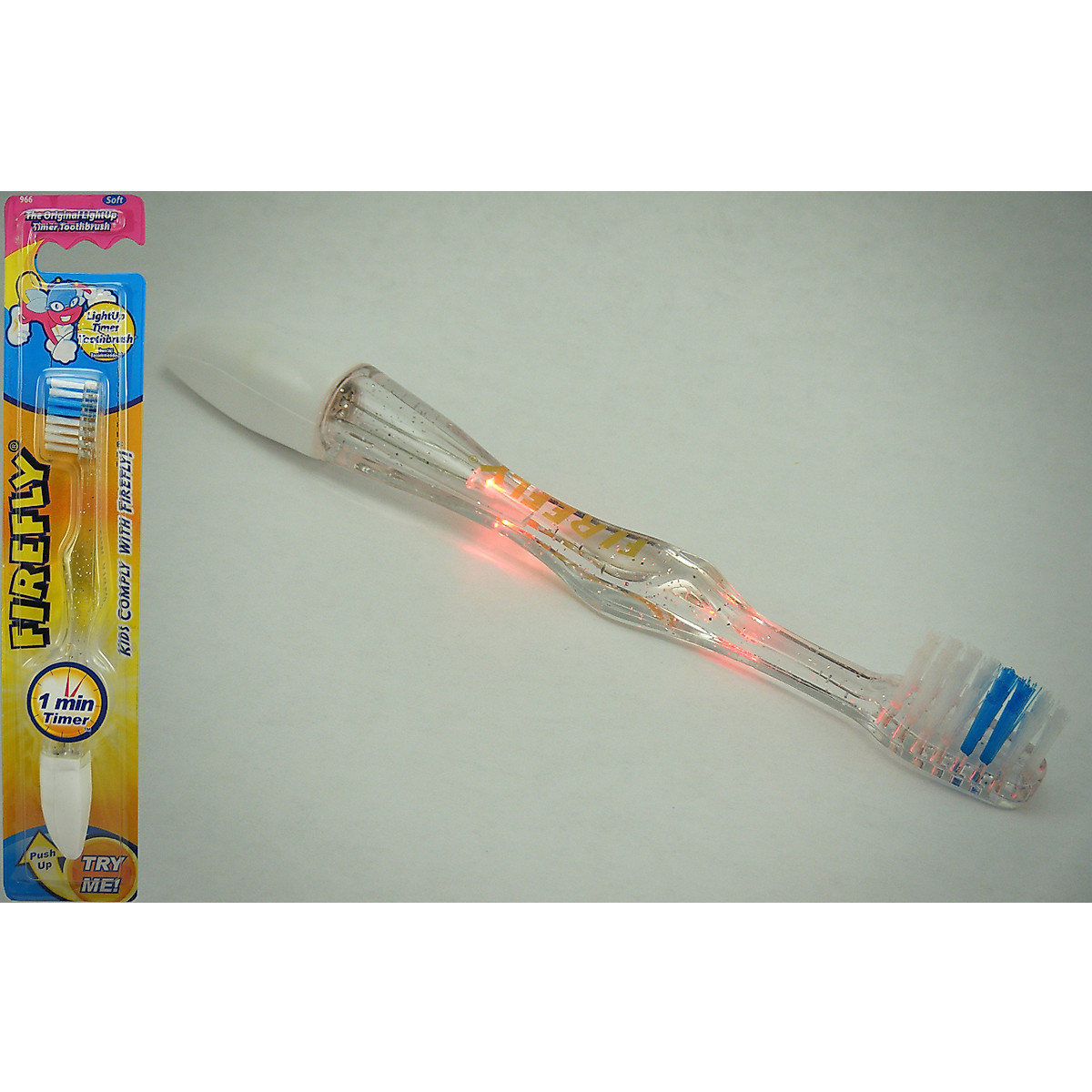 Dr. Fresh Firefly, The Original Flashing Light Up Timer Toothbrush for Kids, Soft Bristle, 1 Minute Timer (Pack of 12)