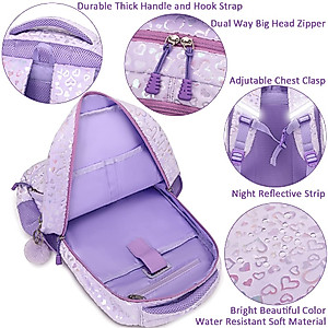 Meisohua Backpack Set for Girls School Backpack for Kids Preschool Kindergarten Elementary School Bookbag with Lunch Bag 3 in 1 Set Water Resistant Furry Backpack