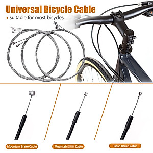mankk Universal Bicycle Brake Cable and Shift Cable,Bicycle Shift Derailleur Cable & Brake Cable Housing Kit with Brake Cable End Caps and O-Rings for Mountain Road Bike Repair M-124-BK