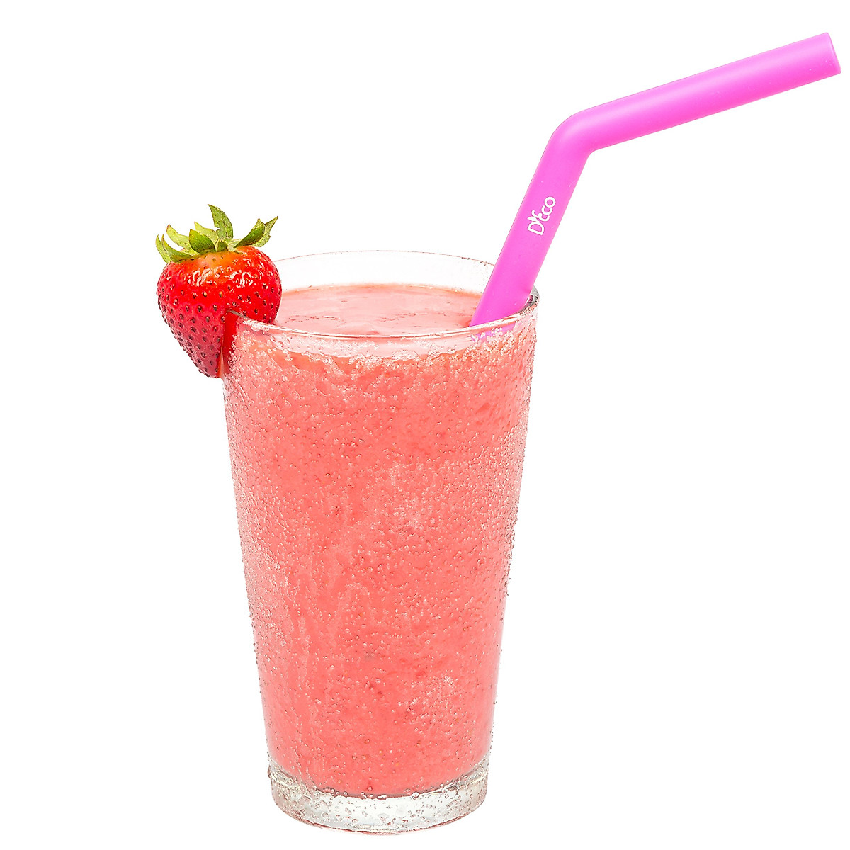 6 Pack Reusable Straws with Cleaning Brush - Sustainable Large Silicone Rainbow Drinking Straws - Use with Any Reusable Tumblers and Cups - BPA Free, Kid-Friendly, Foldable for Travel & Storage