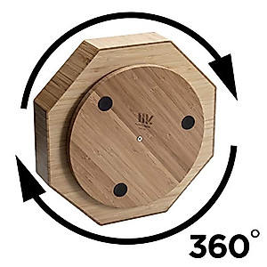 MobileVision Bamboo 360 Rotating Bathroom Toiletry & Cosmetic Spinning Tray for Countertops and Vanity with Lazy Susan Turntable, 10” Diameter with 2” Ledge