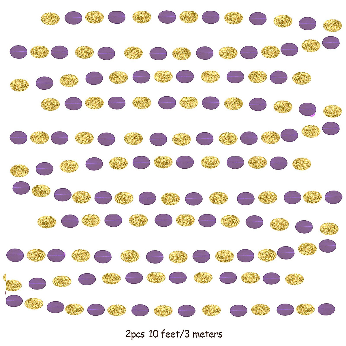 Graduation Party Decorations Purple Gold 2024/Purple Gold Graduation Decorations/Purple Gold Birthday Party Decorations Purple Paper Garlands for Eid Mubarak Decorations/Bridal Shower