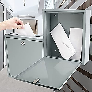 Barska Wall Mount Multi-Purpose Locking Mail Suggestion Drop Box with Key Lock for Home Office Classroom