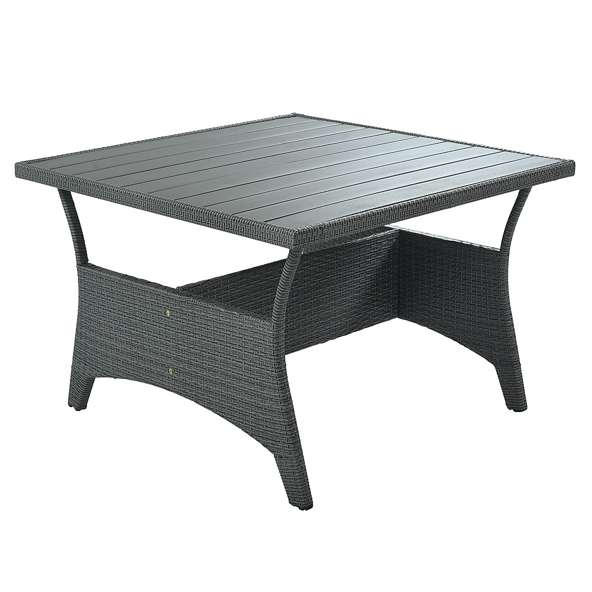 ERYE 6 Pieces Patio Conversation Furniture Sets Outdoor PE Rattan Wicker Sofa & Dining Table Group, 6Pcs All Weather Garden Seating Sectional with Rectangular Table, Armchairs, Loveseats and Corner