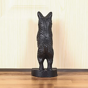3.78 Lbs Dog Door Stop Wedge Decorative Cast Iron Door Stopper for Bottom of Door(Black)