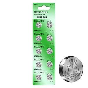 SKOANBE 10PCS LR41 392 384 192 AG3 SR41 1.5V Button Coin Cell Battery