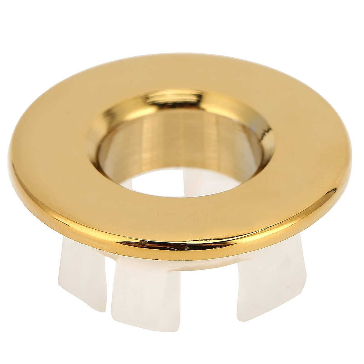 Bathroom and Kitchen Sink Overflow Cover Circular Spare Sink Hole Bathroom Sink Drains Bathtub Accessories (Gold)