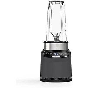 Ninja BN401-A Nutri Pro Compact Personal Blender, Auto-iQ Technology, 1100-Peak-Watts, for Frozen Drinks, Smoothies, Sauces & More, with (2) 32-oz. To-Go Cups & Spout Lids, Gray (2) 32-oz. To-Go Cups, Dark Gray)