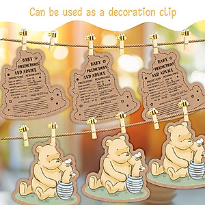 30PCS Baby Shower Games-Baby Shower Party Games-Bear Baby Shower Decorations-Gifts for Mommy to Be-Baby Shower Advice Cards