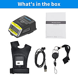 Posunitech Glove Barcode Scanner 2D GS02 Wearable Zebra SE4107 Reader IP65 Touch Scanning NFC Support Multi-Language for Warehouse, Management System,