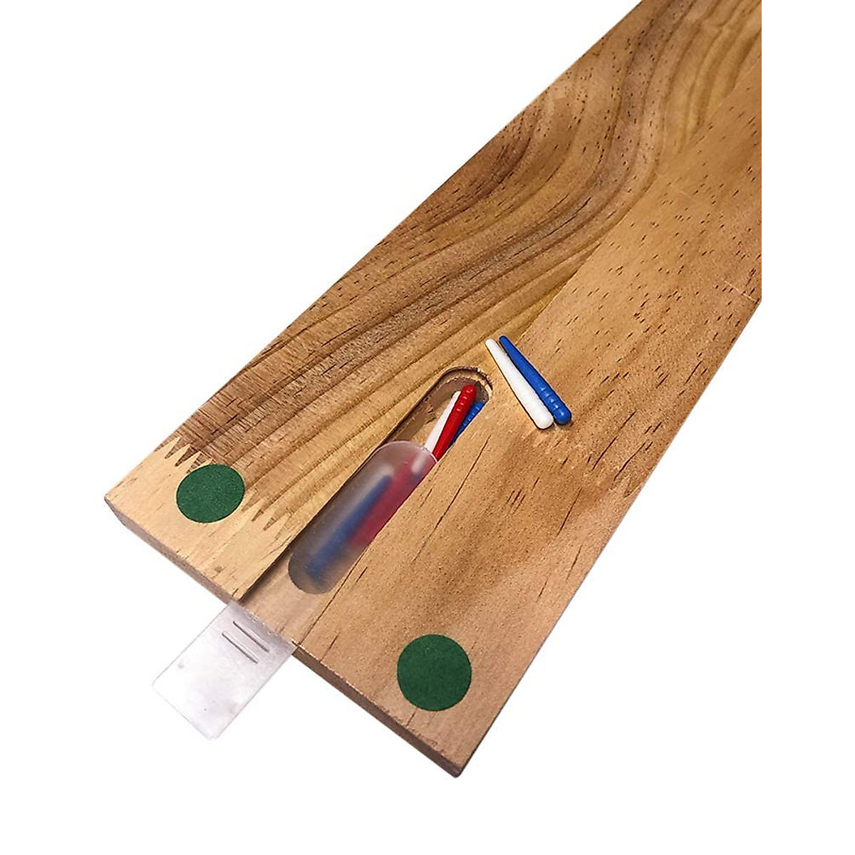 Cribbage Board by Bicycle 3-Track Colour Coded Real Pine Wood Cribbage Game with Deck of Bicycle Cards and Premium Metal Cribbage Pegs