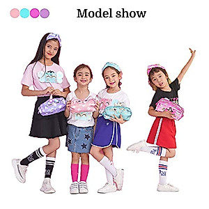 Cute Pencil Case for Kids & Sequin Cosmetic Brush Bag for Women，Reversible Glitter Handbag Makeup Organizer Purse，Travel Storage Pouch (Rose Red Butterfly)