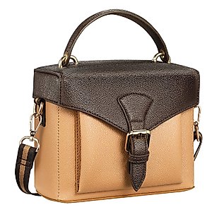 FINPAC Protective Case Leather Crossbody Handbag for Fujifilm Instax Mini 12/11/9/8+/8/90/70/40/26+/25/7s/Mini LiPlay/Square SQ1/SQ6/SQ40 Polaroid PIC-300 Instant Camera with Film Pack Pocket, Brown