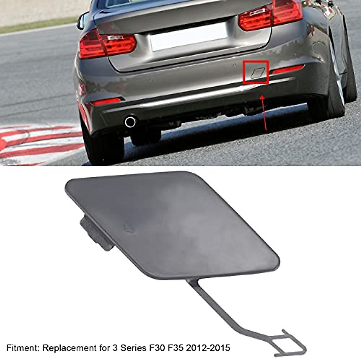 Tow Hook Cover,51127312748 Rear Bumper Tow Hook Eye Cap Cover Replacement for 3 Series F30 F35 2012‑2015