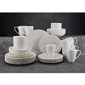 Mikasa Annabele Chip Resistant 40-Piece Dinnerware Set, Service For 8, White