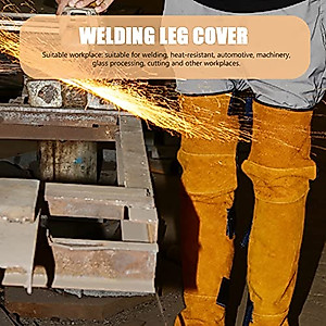 TEHAUX Welding Leg Cover Thicken Knee Pads Abrasion Resistant Welding Spats Leg Cover Sleeve Wraps for Welder Heat Abrasion Resistant Foot Leg Protection