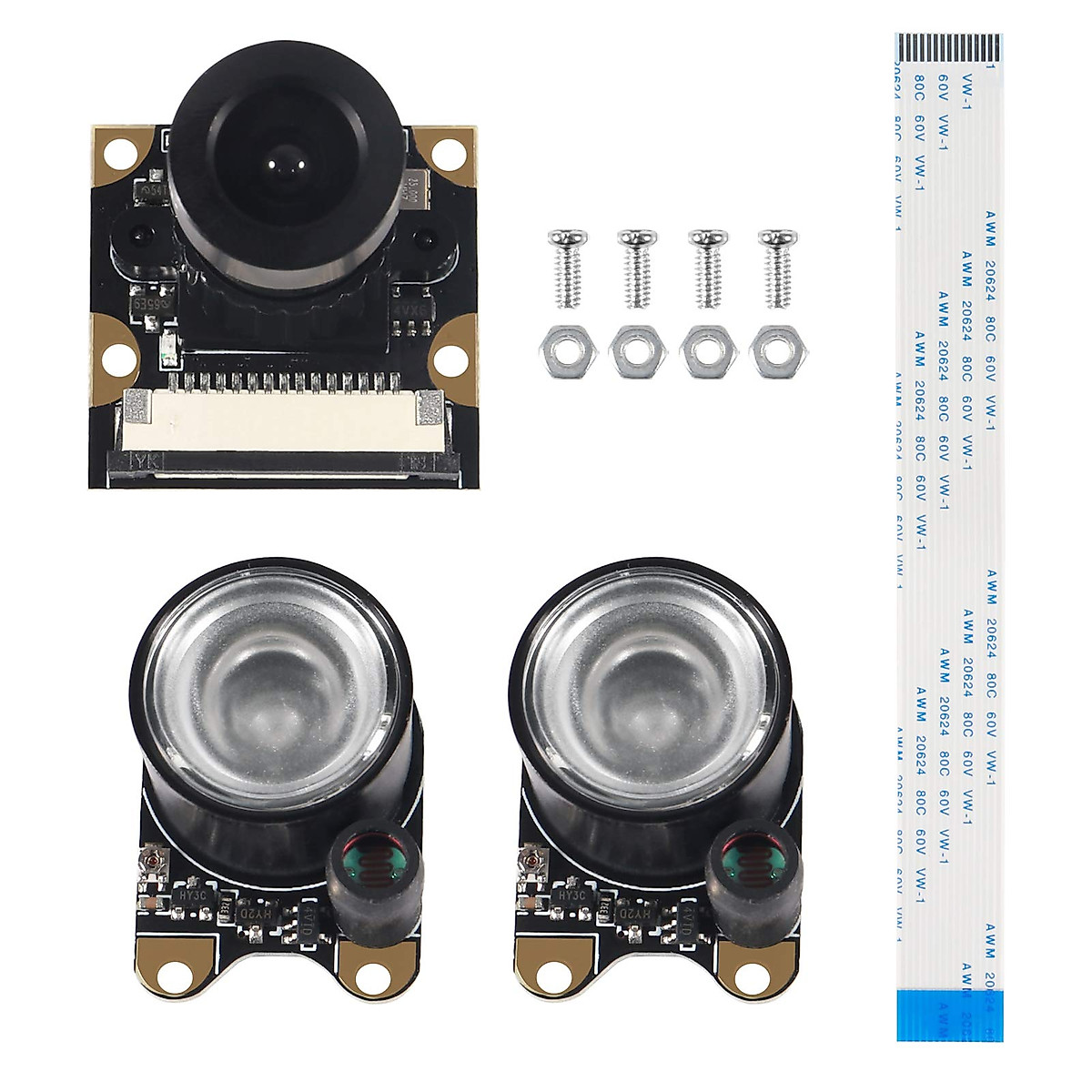 MELIFE for Raspberry Pi 4 Camera Day & Night Vision Camera Adjustable-Focus Module 5MP OV5647 Sensor Webcam Video 1080p with 2 Infrared IR LED Light HD Webcam for Raspberry pi 3 B+/3B/2B/4B