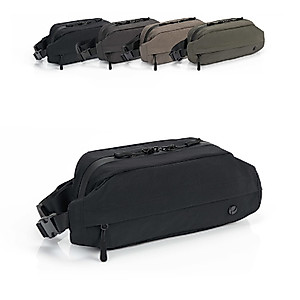 Purevave Washed Nylon Small Sling Bag for Men, Crossbody Bag for Men, Mens Sling Bag Crossbody 2.5L (Black)