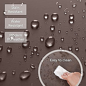 HERA'S PALACE Swivel Barstools, Counter Height Swivel Stool with Armrest and Backrest, Modern Bar Stool PU Leather Adjustable for Bar, Cafe, 300LBS Weight Capacity (Brown)