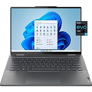 Lenovo Yoga 7i 2-in-1 Laptop | 14" 2.2K IPS Touch 100% sRGB Glossy | 13th Gen Intel 10-Core i5-1335U >i7-1255U | 16GB DDR5 512GB SSD | Backlit Fingerprint Thunderbolt Win11Pro Gray + HDMI Cable