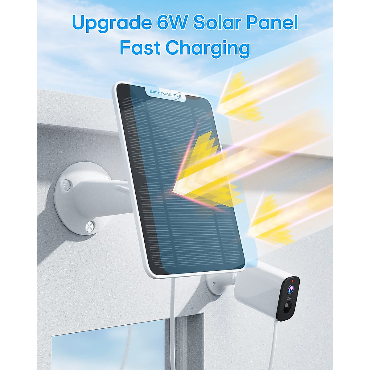 6W Solar Panel Charger Compatible with Arlo Ultra/Ultra 2/Pro 3/Pro 4/Pro 3 Floodlight Security Camera, Solar Panels Charging IP65 Weatherproof w/ 9.8ft Charging Cable Adjustable Wall Mount, 2 Pack