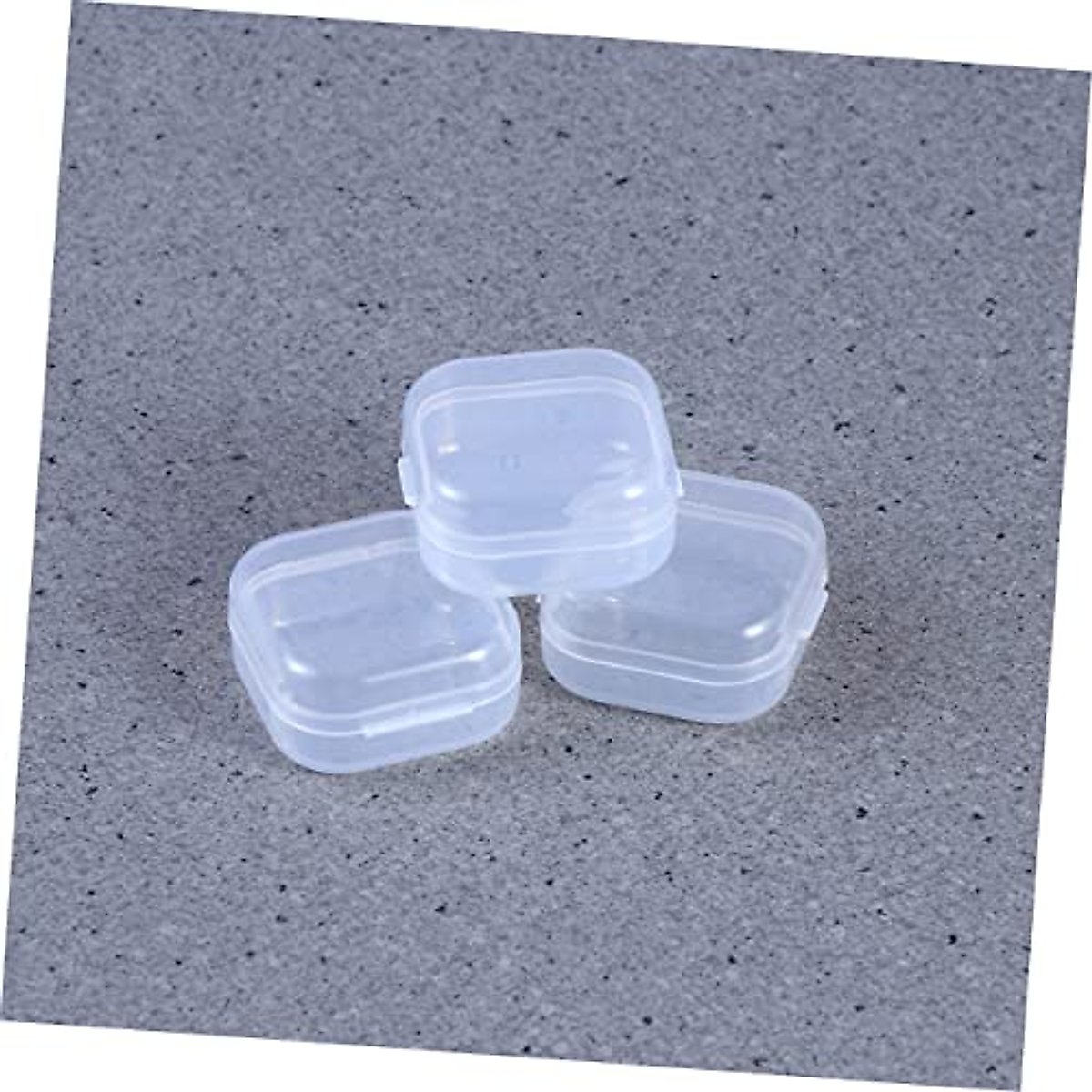 CLISPEED Transparent Plastic Box 192 pcs Plastic Containers Beads Display Bead Hinged Case Storage Lids Multipurpose Jewelry Square Clear Rectangular with S Beads Storage Containers Box