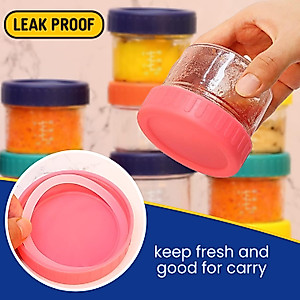 6 Pack Baby Food Storage Containers with Labels-4 Oz Baby Food Jars, Leak Proof, Puree Glass containers with lids Microwave & Dishwasher Safe Infants Kids & Growing Babies