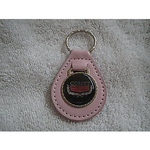 1962-1977 VINTAGE COMET LOGO LEATHER KEYCHAIN - PINK