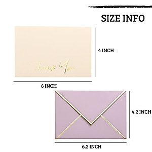 Heavy Duty Thank You Cards with Envelopes - 36 PK - Gold Thank You Notes 4x6 Inches Baby Shower Thank You Cards Wedding Thank You Cards Small Business Graduation Funeral Bridal Shower (Dusty Pink)