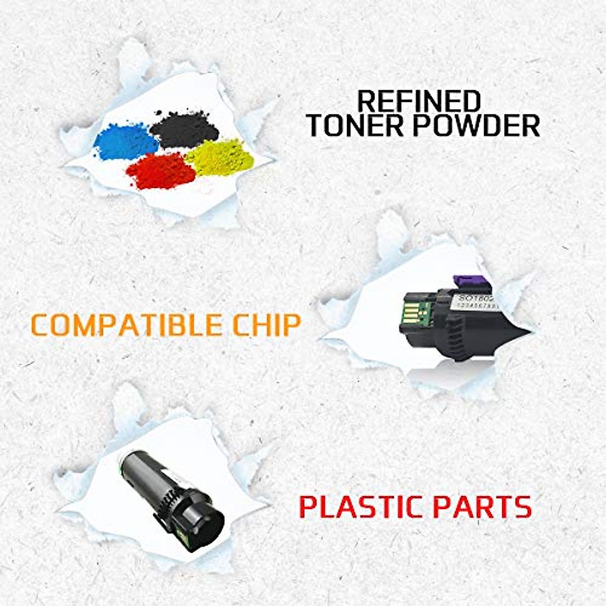 VICTORSTAR 5 Packs Compatible Toner Cartridges 6510 6515【Extra High Yield】 5500 BK & 4300 Pages CMY for Xerox Phaser 6510 6510n 6510dn 6510dni 6510dnm WorkCentre 6515 6515n 6515dn 6515dni 6515dnm