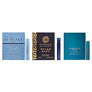 VERSACE for Men Fragrance Sample Trio - Pour Homme, Man Eau Fraiche, & Eros