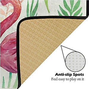 Kitchen Sink Mats Floor Rug - Flamingo Non Slip Kitchen Mats Cushioned Washable Anti-Fatigue Kitchen Carpets 20x20in for Kitchen Home Decoration Bathroom