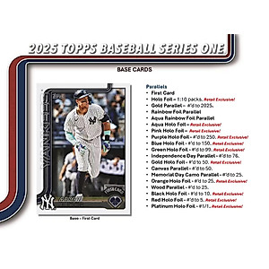 Topps 2025 Series 1 Baseball Trading Card Hanger Box (59 Cards)