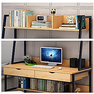 Modern Computer Desk with Hutch and 2 Drawers,Sturdy Office Desk Pc Laptop Desk Notebook Study Writing Table for Home Office Workstation