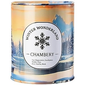CHAMBERY Winter Wonderland Candle | Inspired by The Rocky Mountains in Premium Tin | Soy Wax with Lead-Free Cotton Wick | 55-Hour Burn | Festive Fragrance for The Season