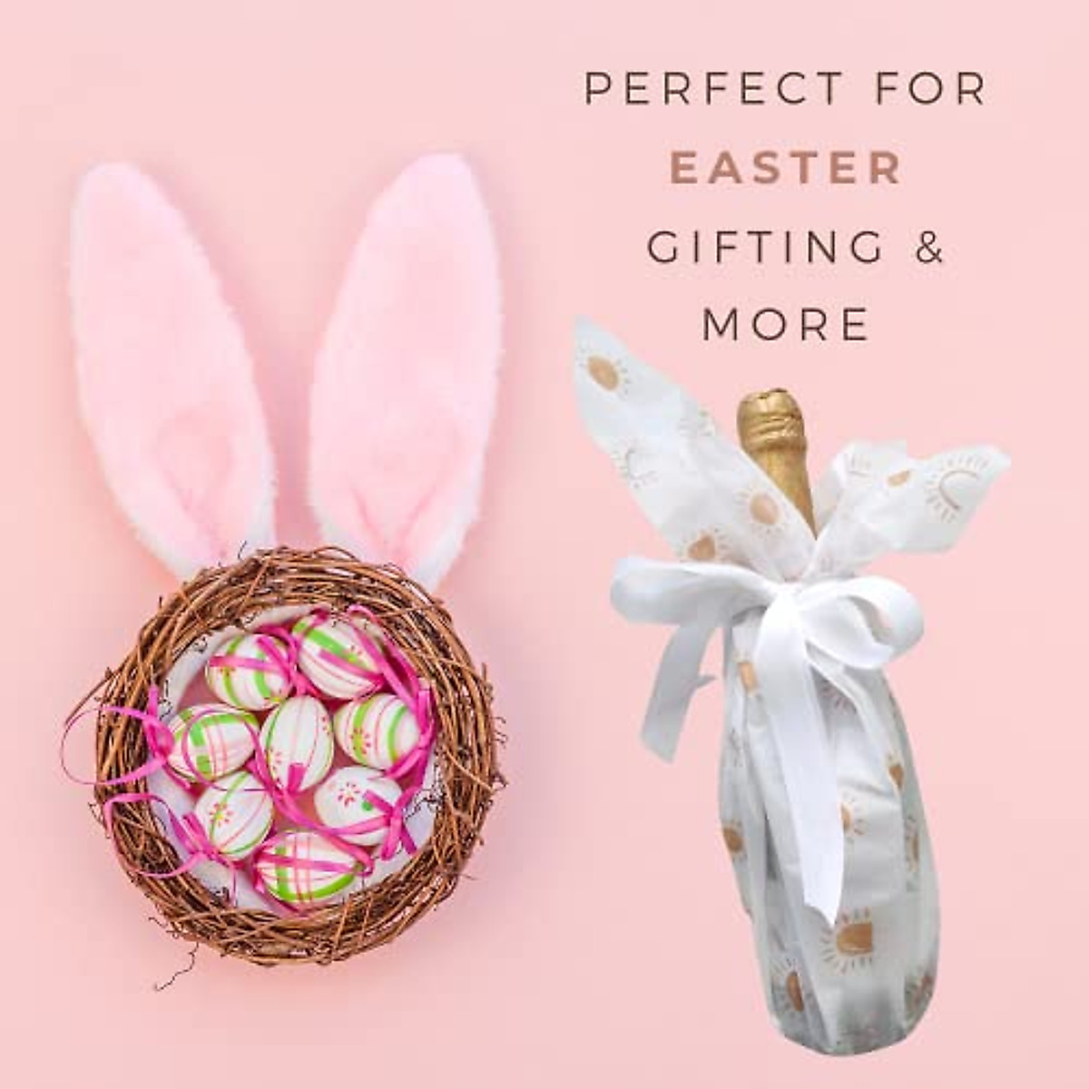 Lain & Lou Easter Tissue Paper for Packaging (25 Pack) Sunshine Boho Tissue Paper - Bulk Pastel Tissue Paper for Packaging Small Business - Boho Wrapping Paper - Orange Tissue Paper for Gift Bags