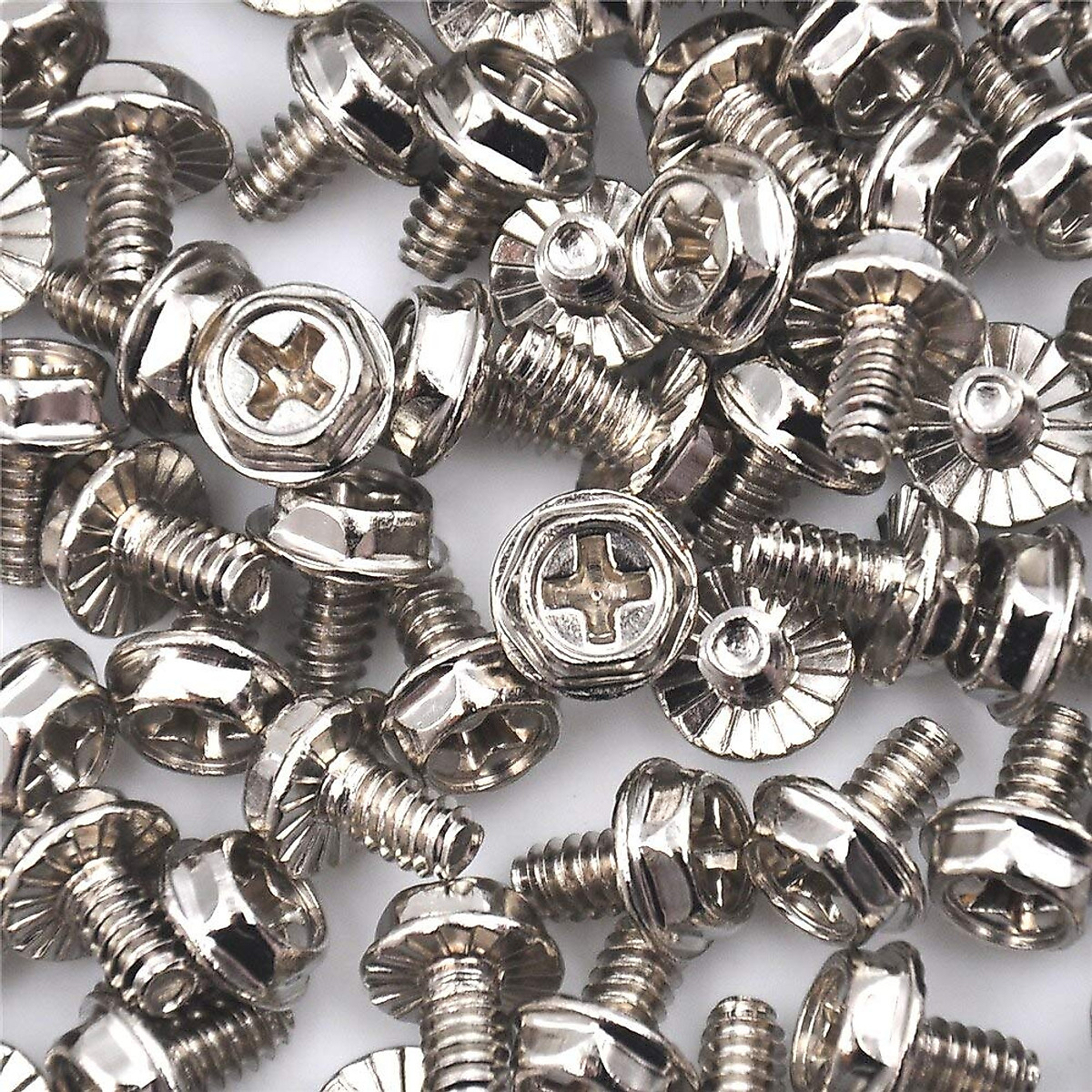 100pcs Toothed Hex 6/32 for Computer PC Case Hard Drive Motherboard Mounting Screws for Motherboard PC Case CD-ROM Hard Disk 10X6mm SCRW-196645
