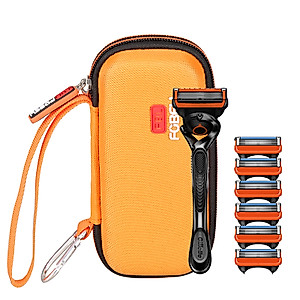 FBLFOBELI Portable Travel Carrying Case Compatible With Gillette Fusion5 Razors 1 Razor 4 Razor Blade Refills, EVA Hard Storage Bag (Case Only)