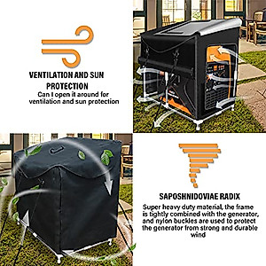 ZTTXL Small Inverter Generator Tent Running Cover, Ultra Heavy Duty Tarpaulin Enclosure, for Most 1000~2300 Small Inverter generators, (Small Black)