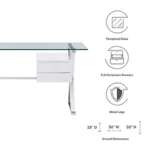 Modway MO- Desk, Console Table, White