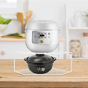 Amosfun Kitchen Countertop Corner Shelf Rack: 2-Tier Metal Wire Plate Dish Organizer Cabinet Corner Stand Rack 9.4x4.7x13.4 Inch