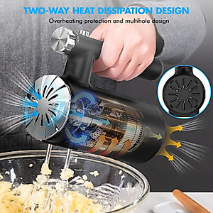 Hand Mixer Electric, Mixer Electric Continuously Variable Speed Control Mixers Kitchen Handheld, Eject Button / 5 Stainless Steel Accessories/Turbo Boost/Self-Control Speed for Baking Cake Egg Cream