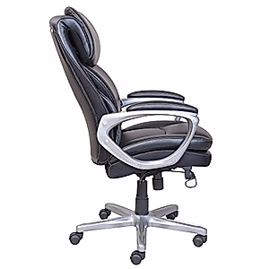 Serta® Smart Layers™ AIR Arlington Executive Chair, Leather, Black/Pewter