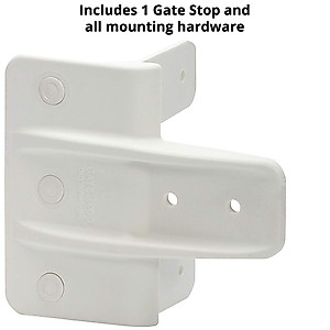D&D Technologies TCGS1WTS Gate Stop, Damage Protection Bumper Reduces Sound from Closing Wood and Vinyl Gates, for Any Square Gate, White, 1 Count